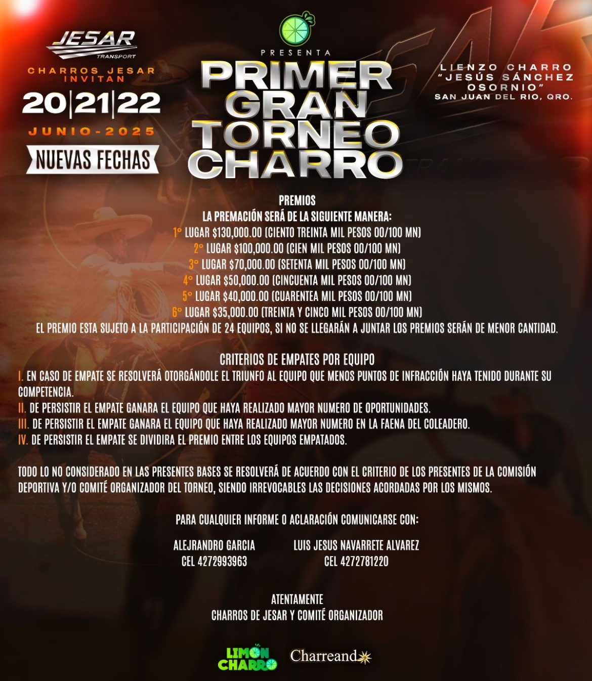 Los Charros de JESAR invitan a su Primer Gran Torneo 2025 - La Voz de ...